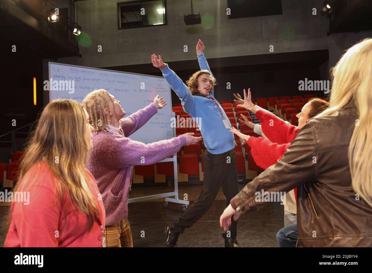 Disabled people rehearsing on stage Stock Photo - Alamy