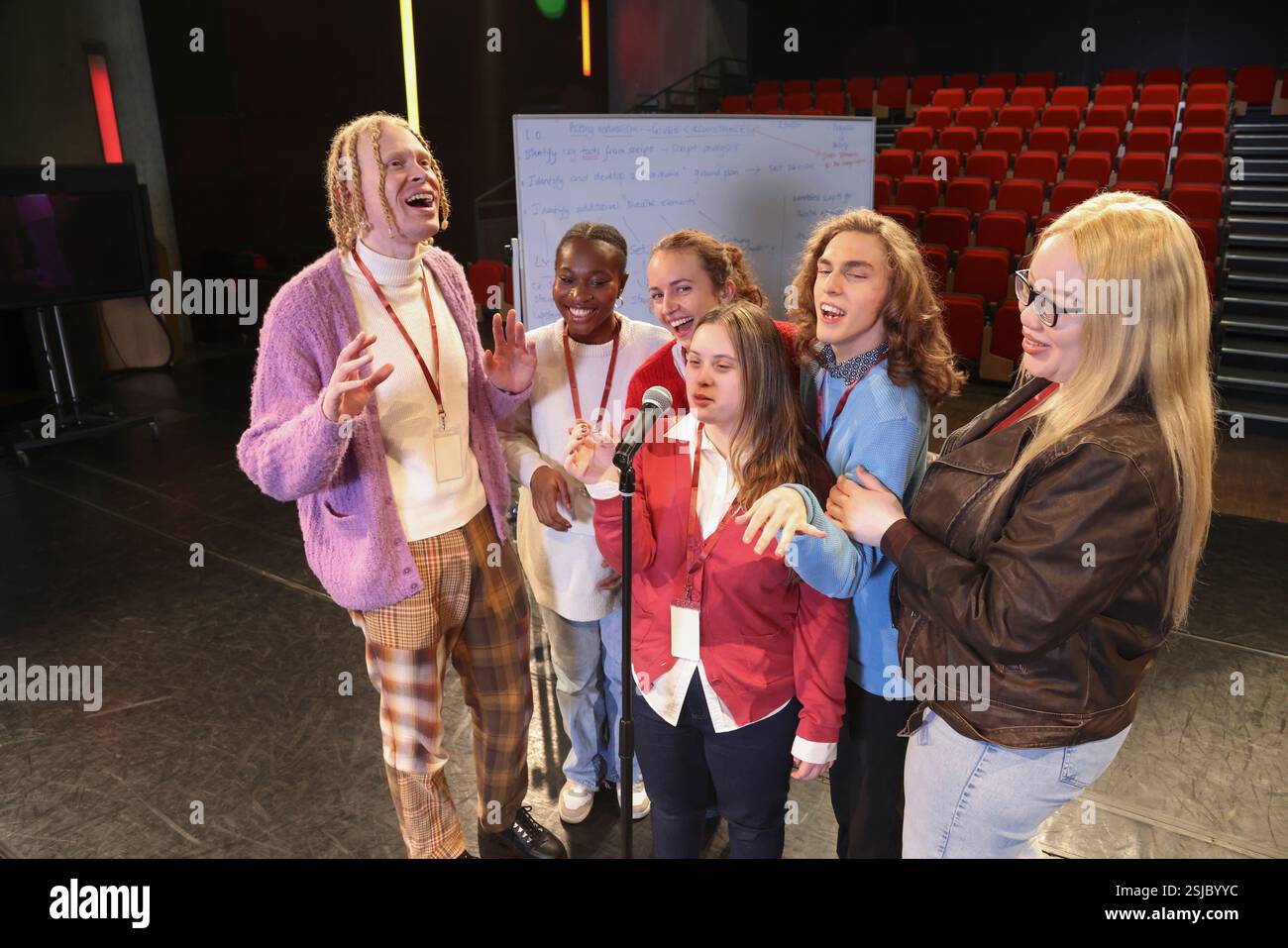 Disabled people rehearsing on stage Stock Photo - Alamy