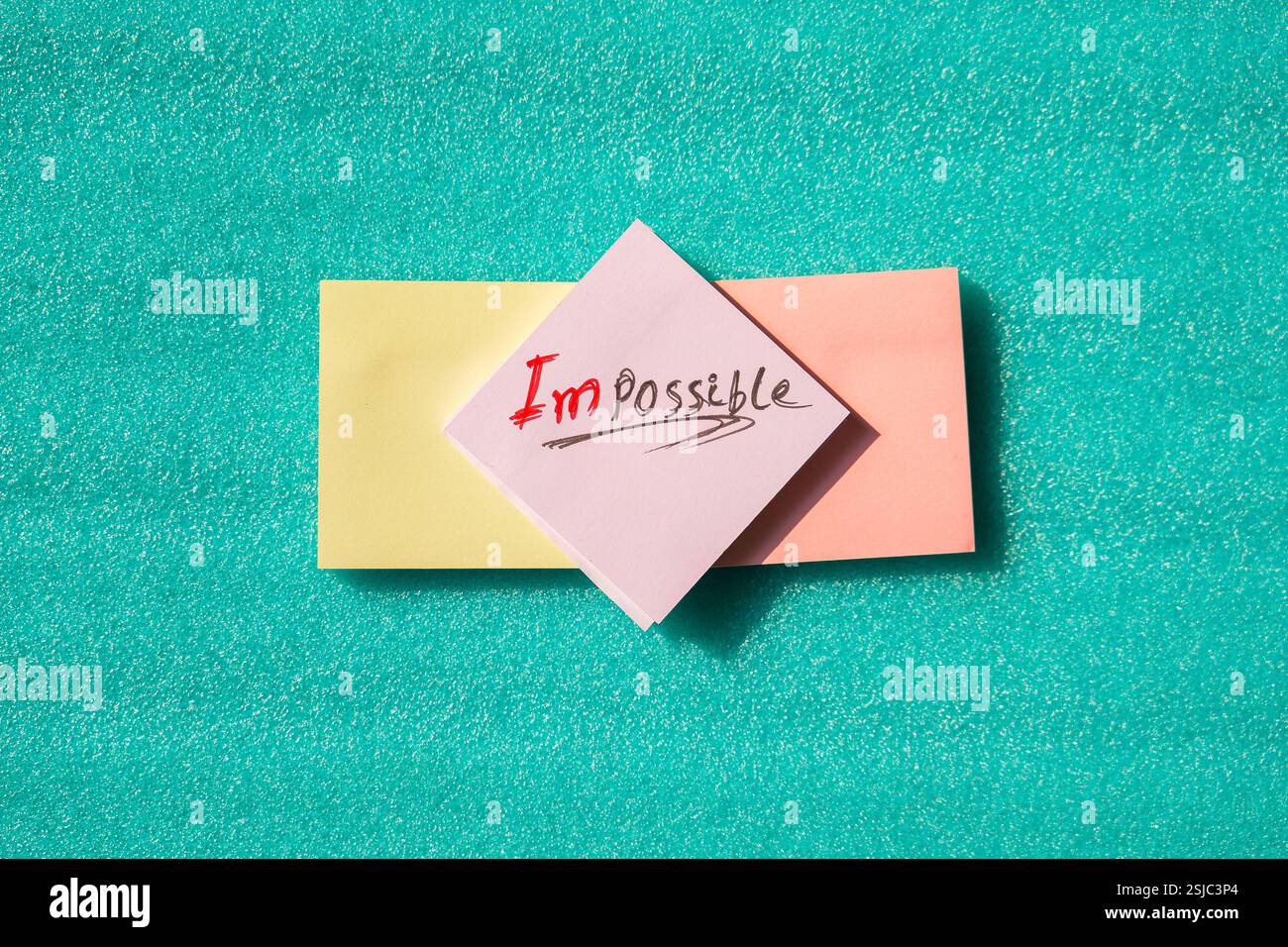 A handwritten sticky note reading "Impossible," edited to emphasize "I ...