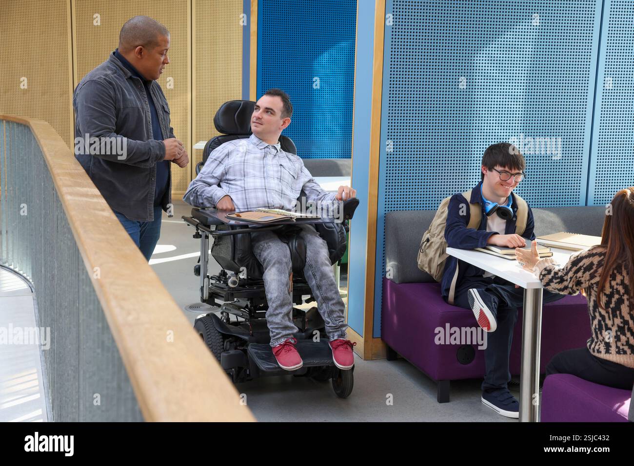 Smiling disabled people in office Stock Photo - Alamy