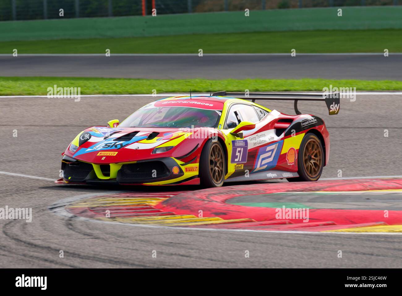 Ferrari 488 Challenge racing Cars on a European Circuit Stock Photo - Alamy