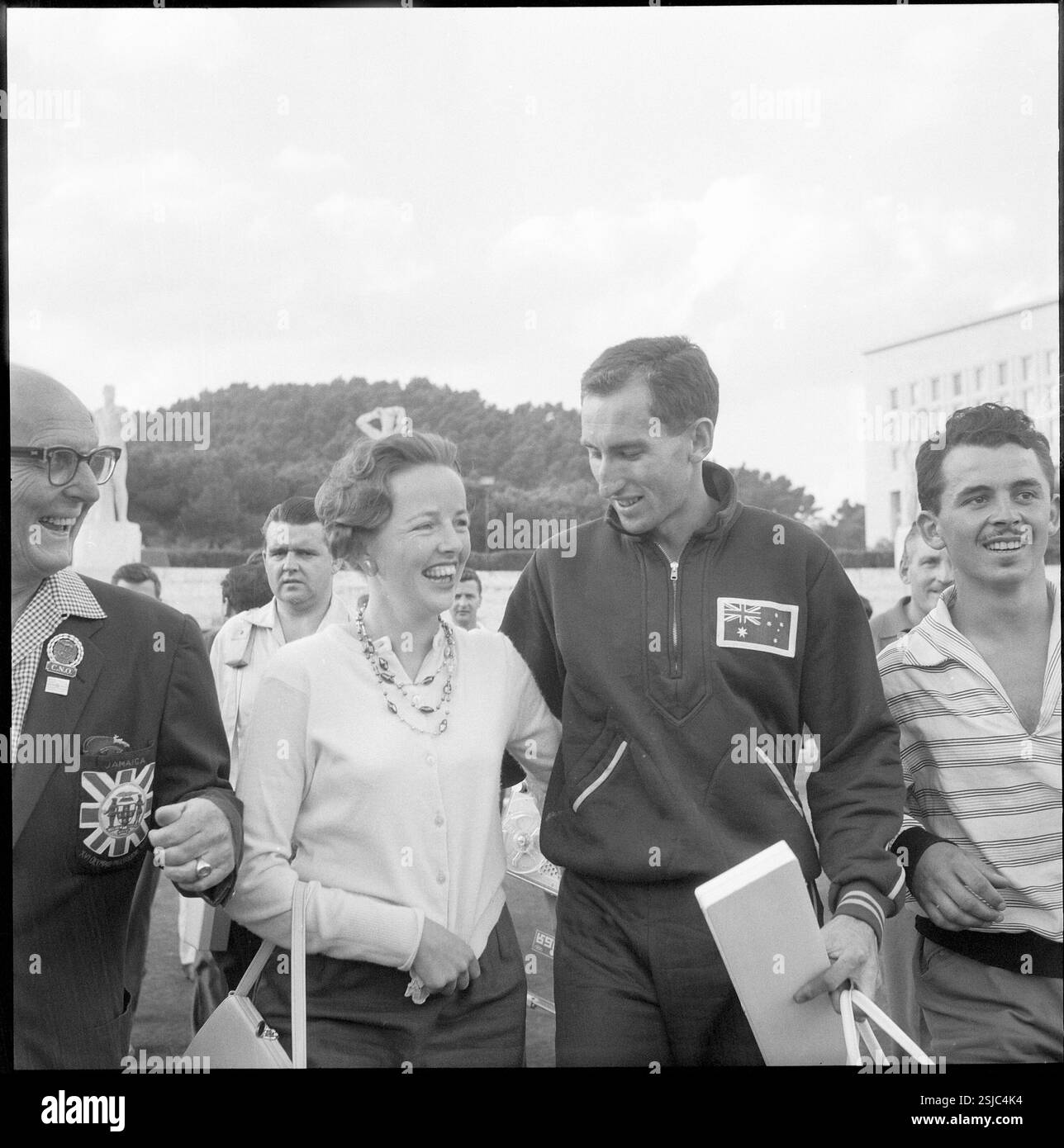 Rom 1960: 1500m; Sieger Elliott mit seiner Frau#Rome 1960: 1500m ...