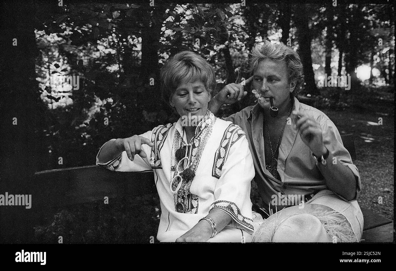 Maria Schell mit Ehemann Veit Relin, Basel 1969#Maria Schell with ...