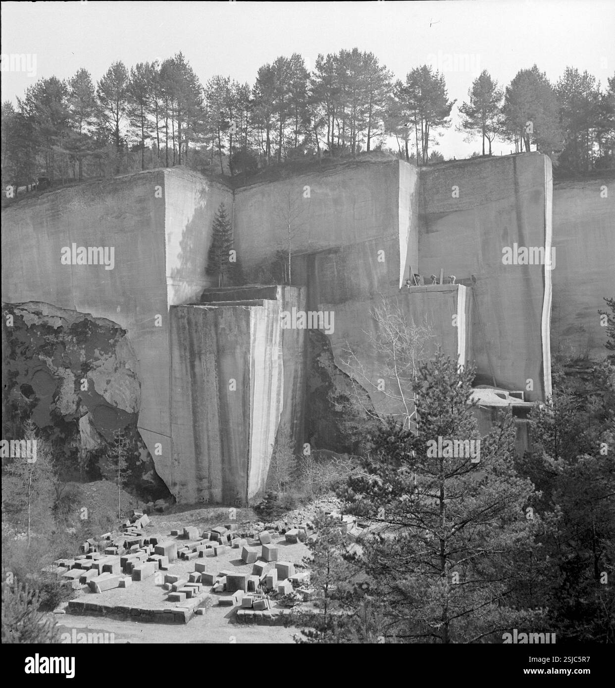 Steinbruch, Sandsteinbruch in der Nähe der Stadt Bern; 1941#Sandstone ...