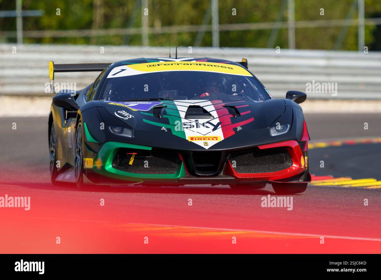Ferrari 488 Challenge racing Cars on a European Circuit Stock Photo - Alamy