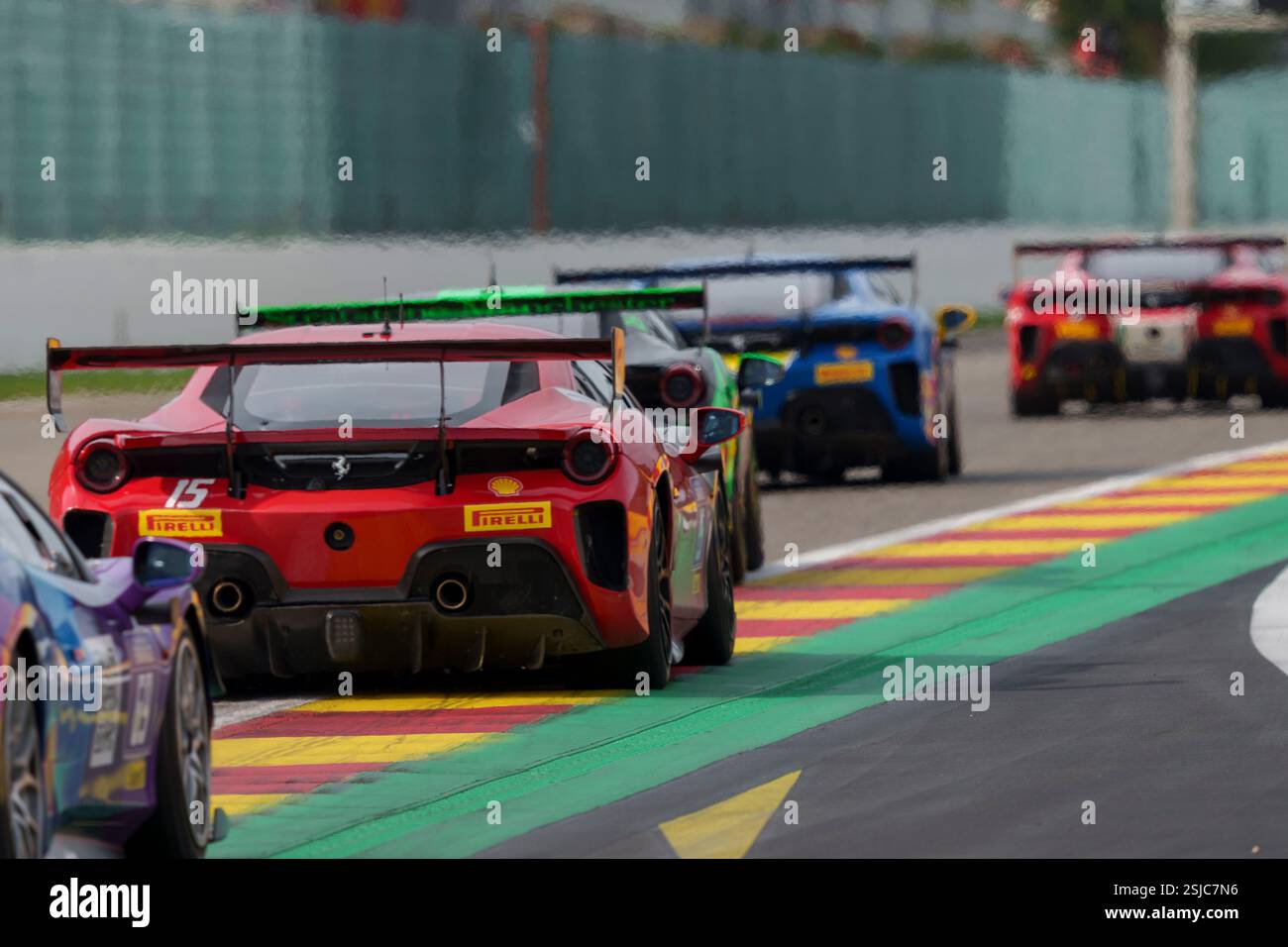 Ferrari 488 Challenge racing Cars on a European Circuit Stock Photo - Alamy