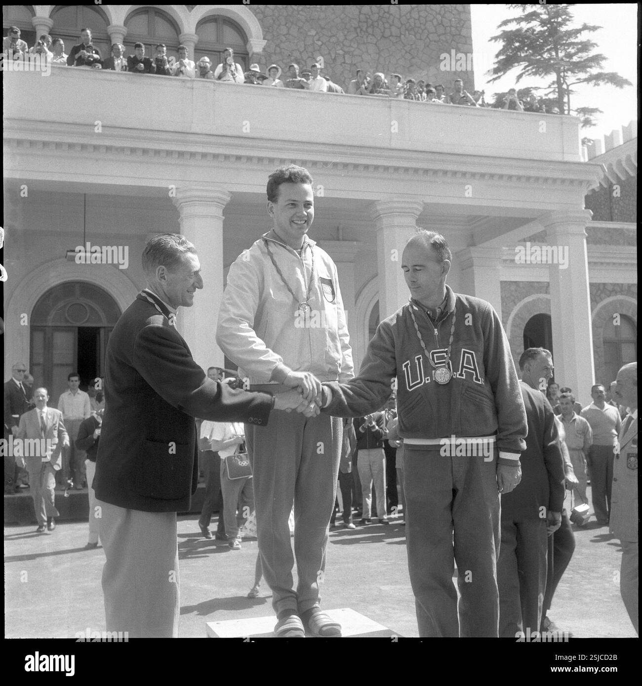 Olympische Spiele Rom 1960: Siegerehrung des Kleinkaliber-Schiessens# ...