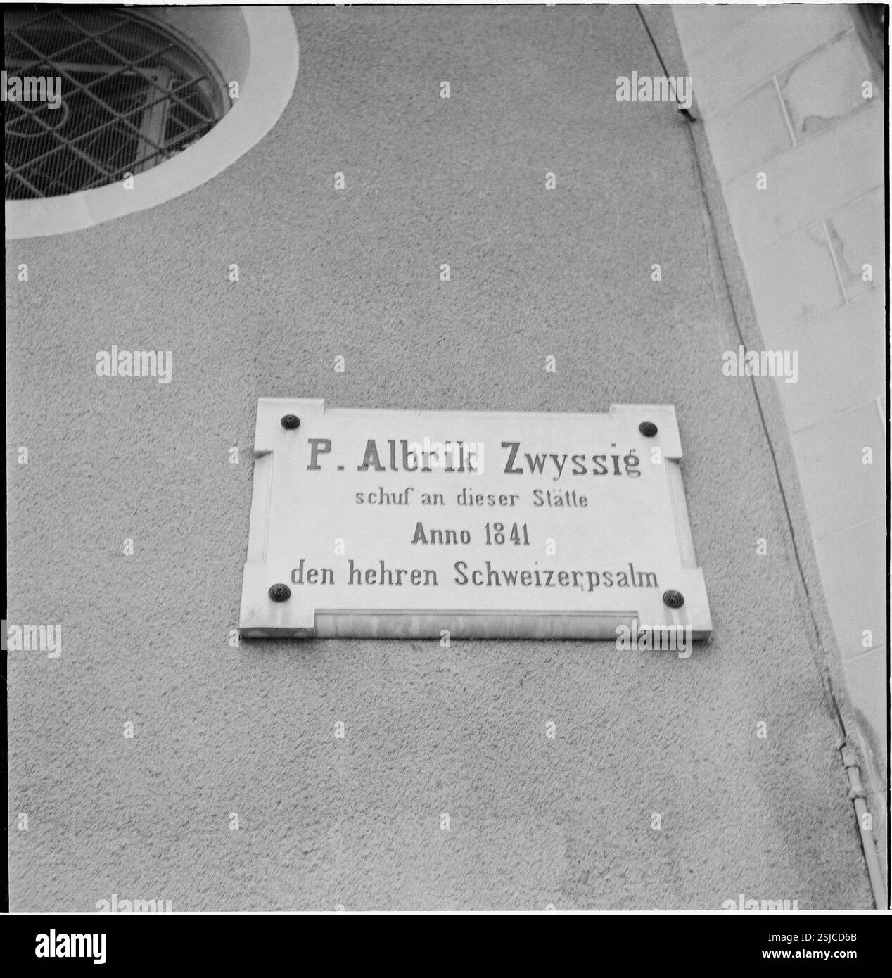 Kirche in Bauen UR 1961 mit Gedenktafel Alberik Zwyssig#Bauen UR 1961 ...