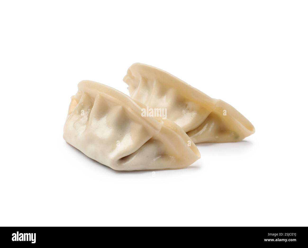 Fresh gyoza dumplings isolated on white. Chinese cuisine Stock Photo ...