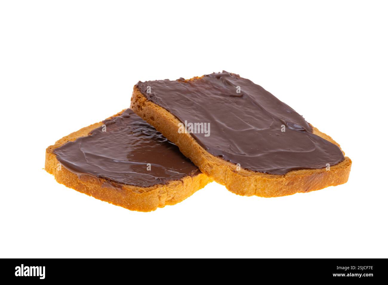 toast with chocolate cream isolated on white background Stock Photo - Alamy
