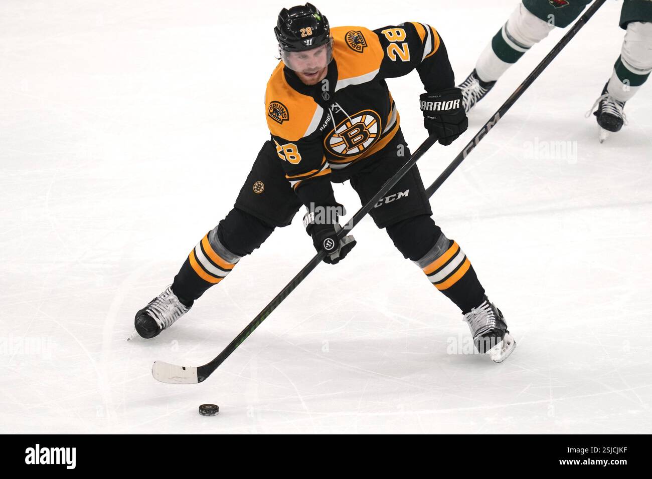 Boston Bruins center Elias Lindholm (28) during an NHL hockey game ...