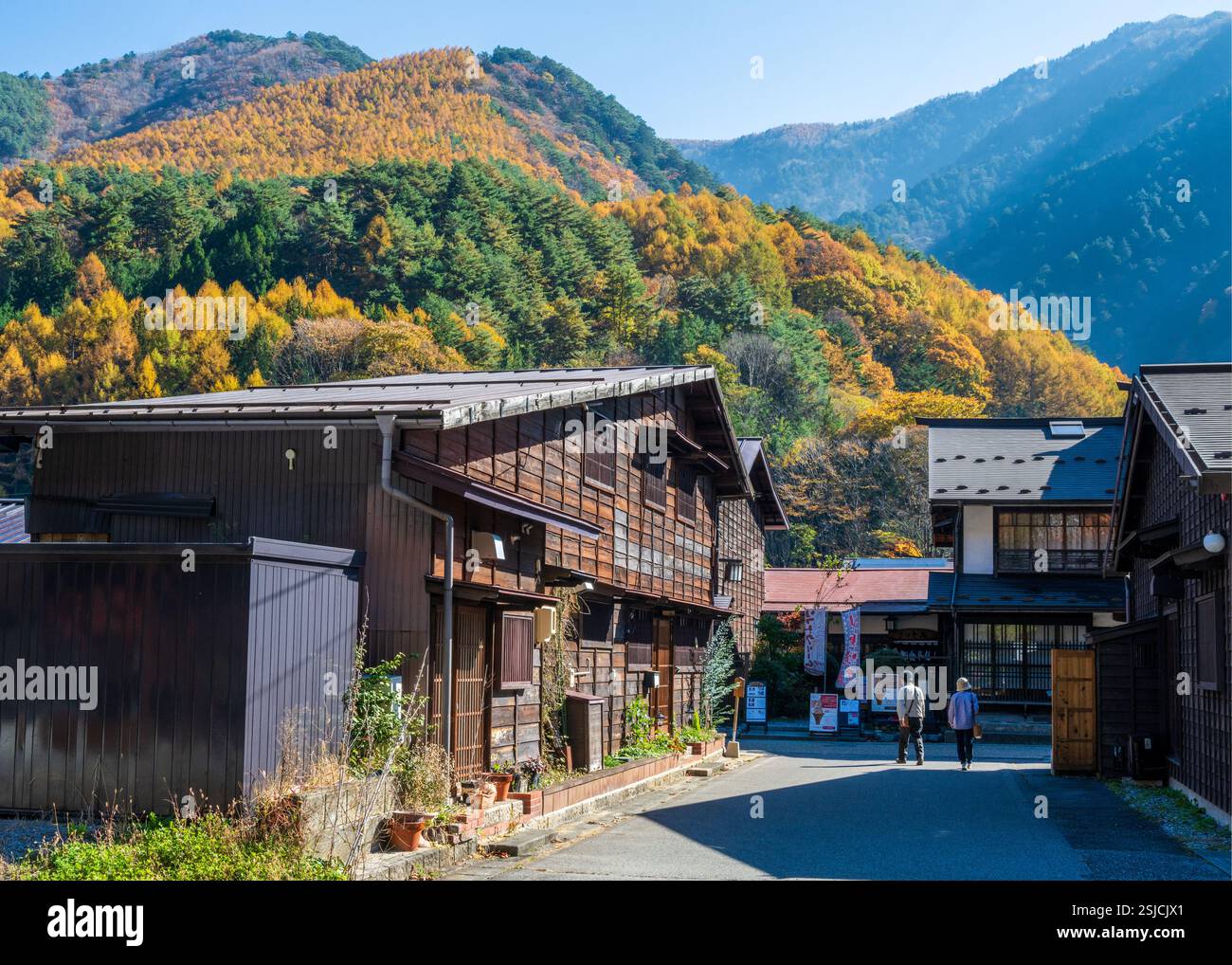 Narai Old Post Town with Wooden Buildings, Japan Stock Photo - Alamy