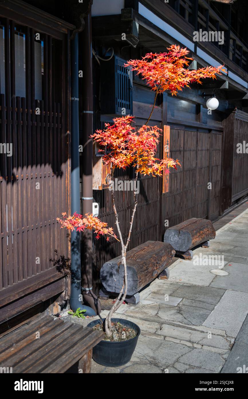 Narai Old Post Town with Wooden Buildings, Japan Stock Photo - Alamy