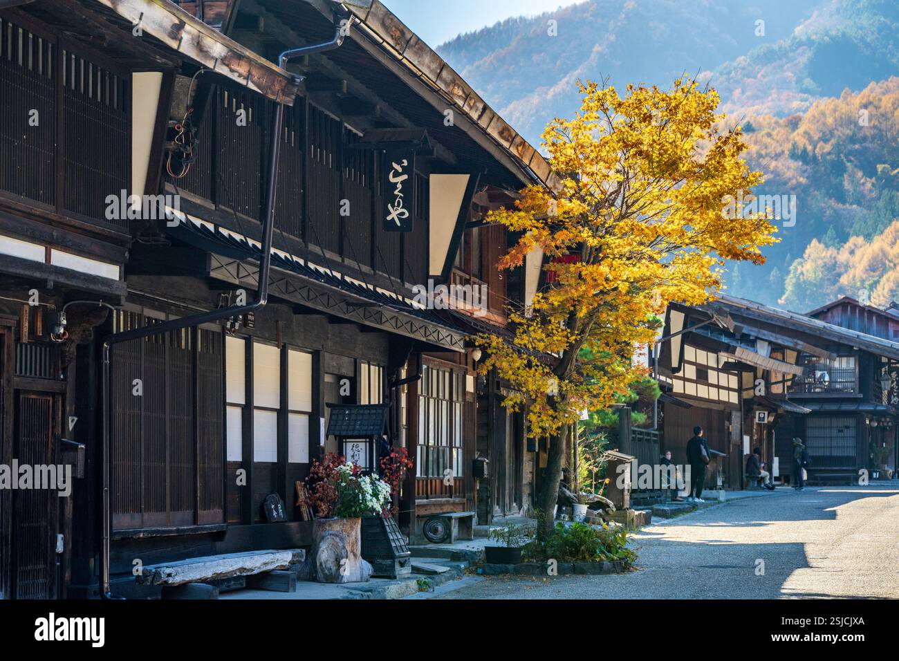 Narai Old Post Town View with Wooden Buildings, Japan Stock Photo - Alamy