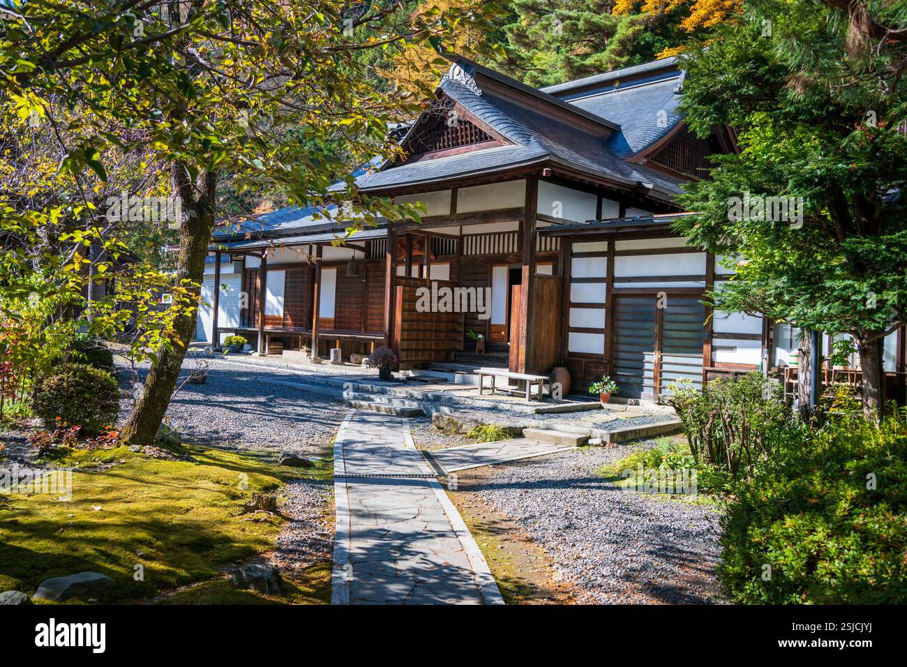 Narai Old Post Town Temple, Japan Stock Photo - Alamy