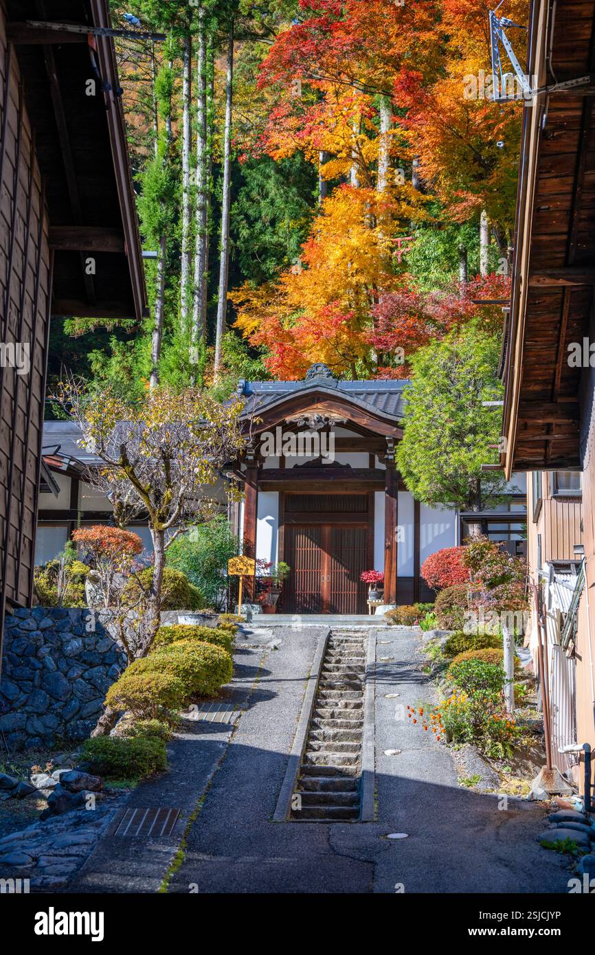 Narai Old Post Town Temple, Japan Stock Photo - Alamy