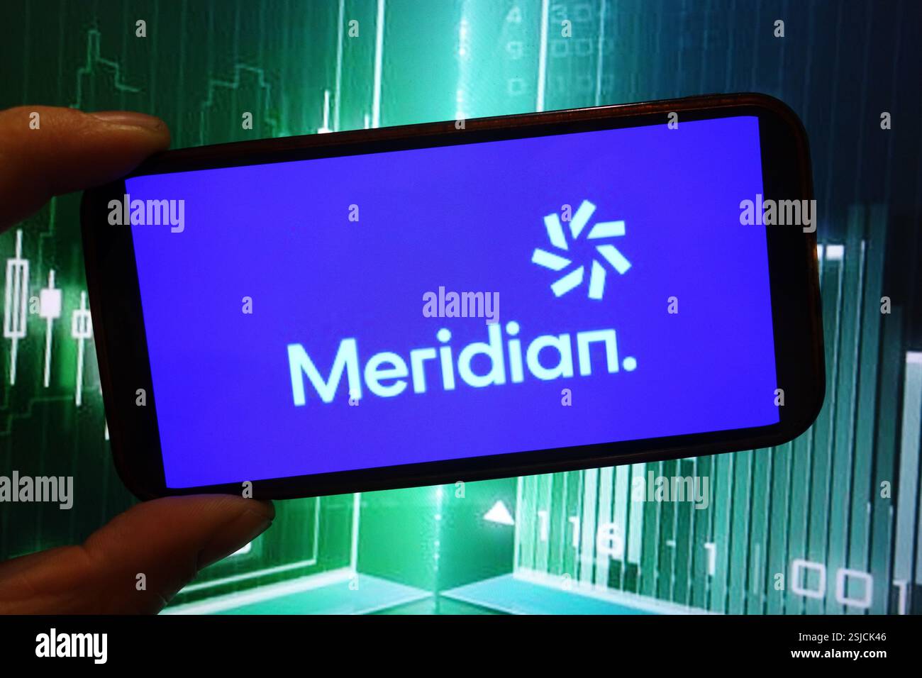 Poland. 7th Feb, 2025. In this photo illustration, the Meridian Energy ...