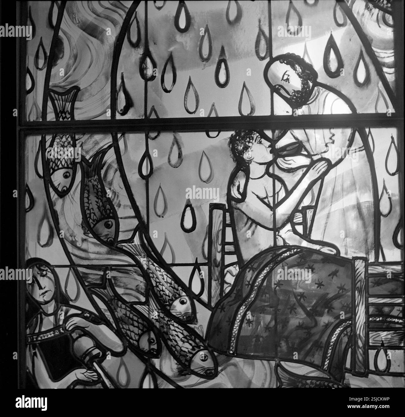 Glasgemälde von Max Hunziker im Kantonsspital Zürich, 1953#Stained ...