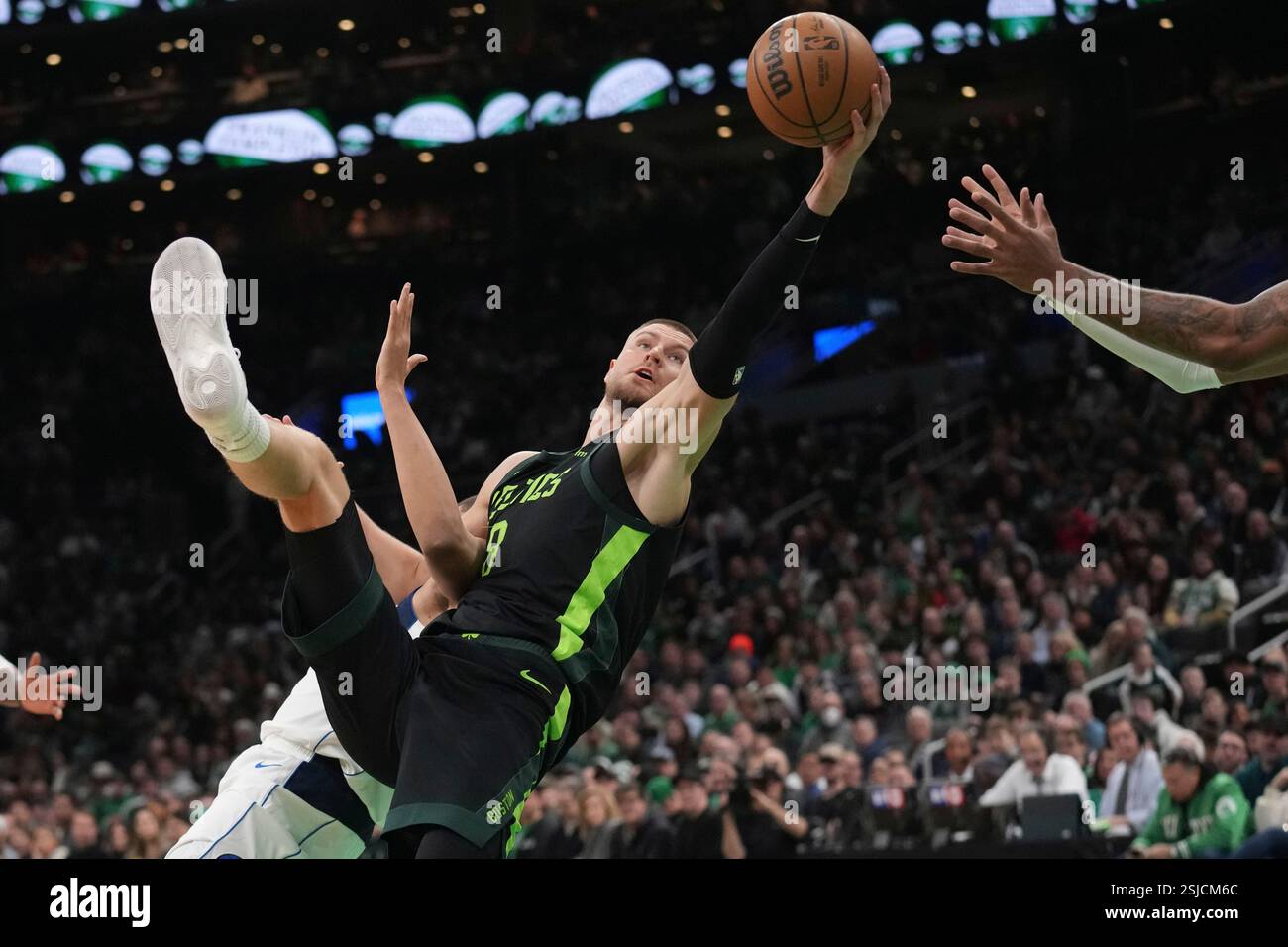 Boston Celtics center Kristaps Porzingis (8) during an NBA basketball ...