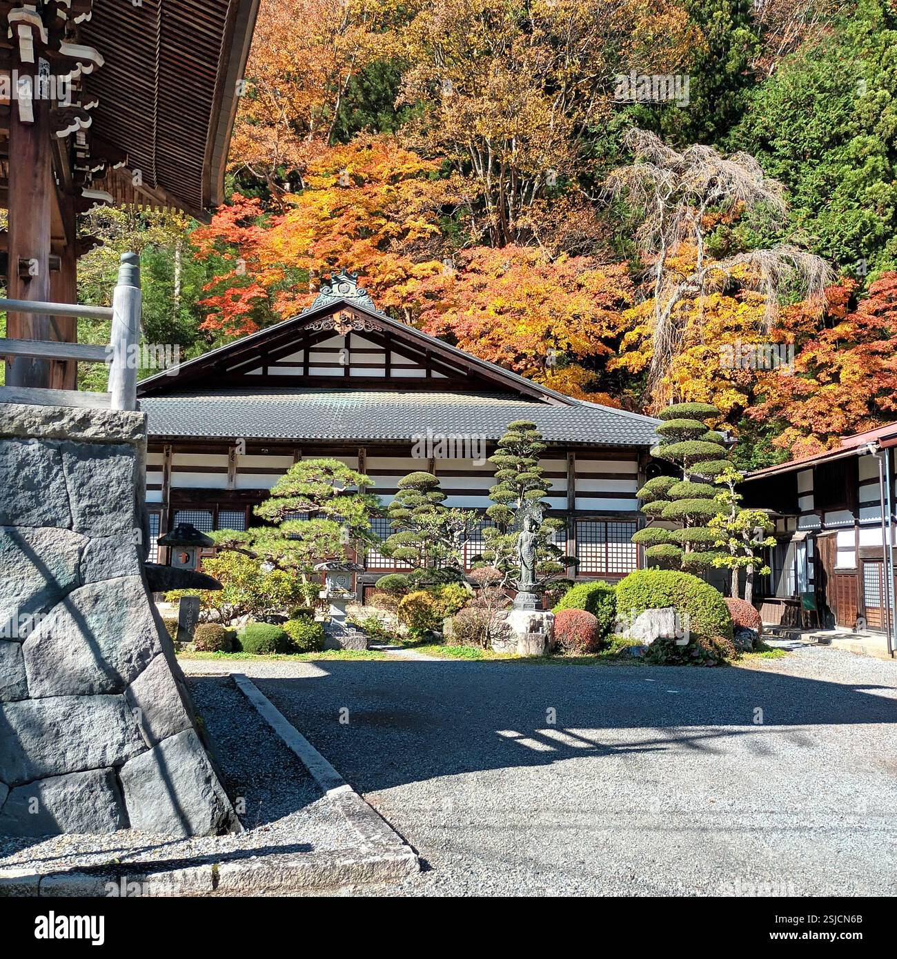 Narai Old Post Town with Wooden Buildings, Japan Stock Photo - Alamy