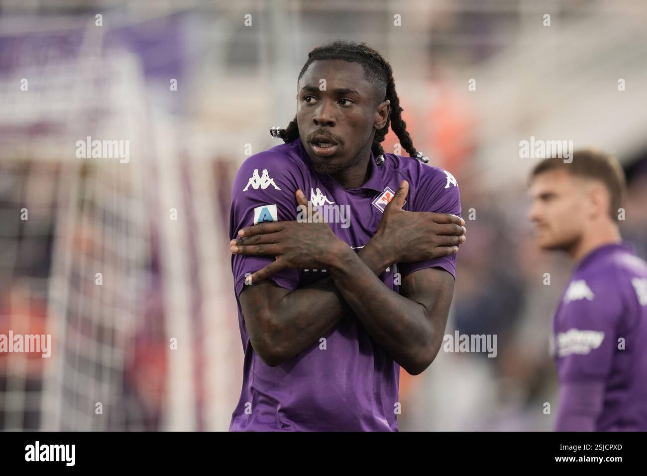 Firenze, Italia. 10th Nov, 2024. Fiorentina's Moise Kean celebrates ...