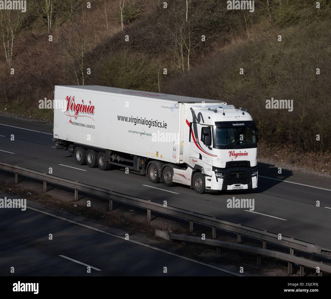 Virginia Logistics lorry on the M40 motorway, Warwickshire, UK Stock ...