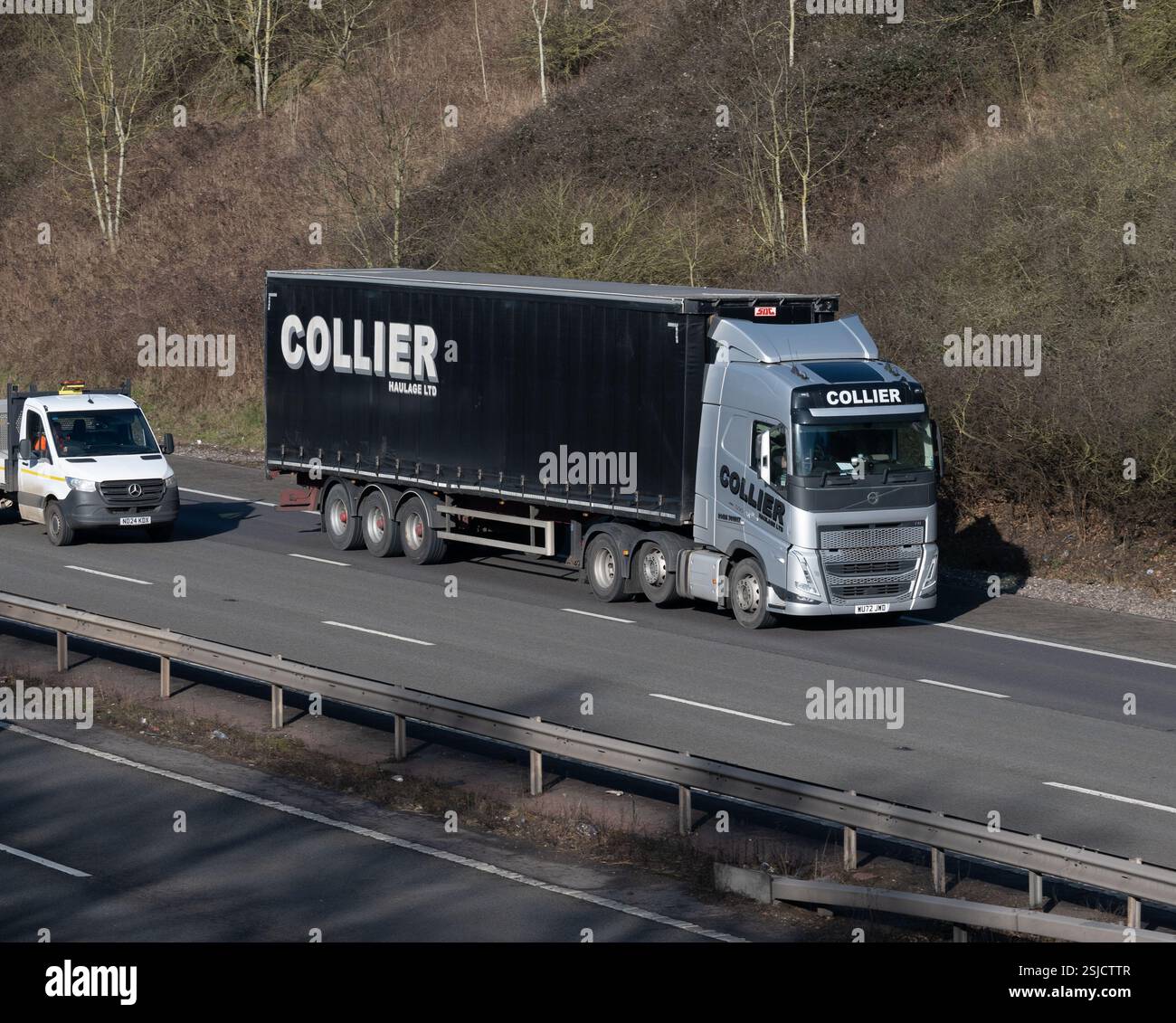Collier Haulage Volvo lorry on the M40 motorway, Warwickshire, UK Stock ...