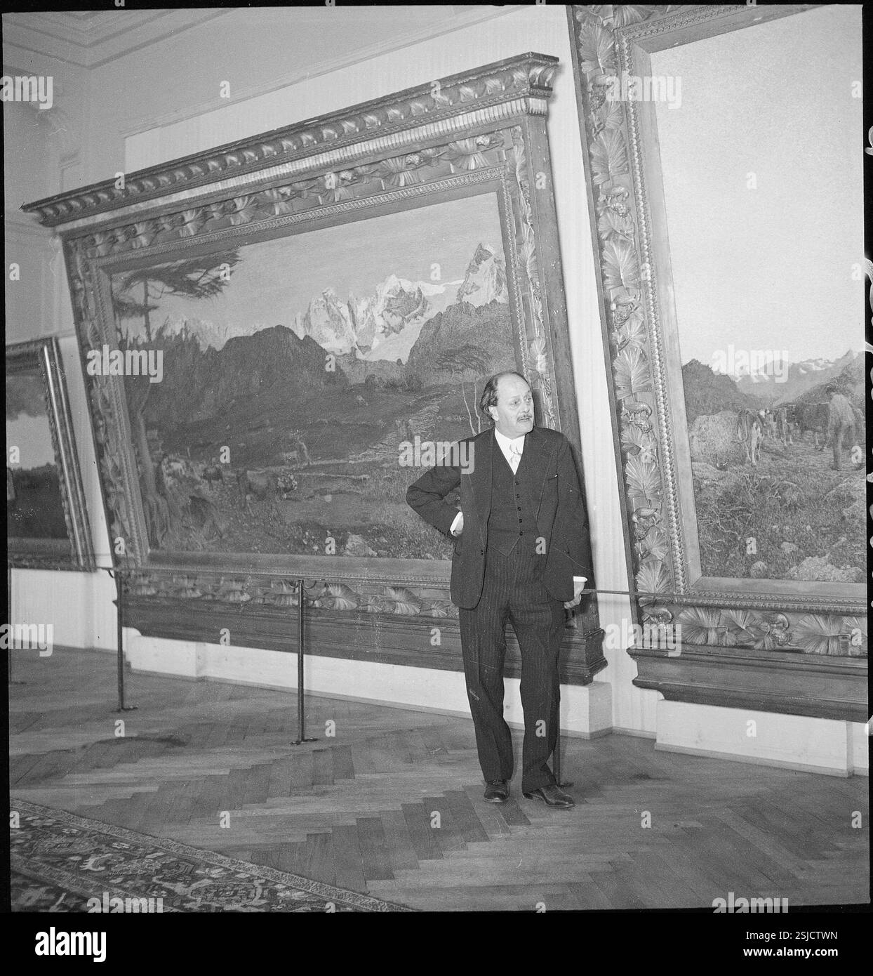 Gottardo Segantini bei Ausstellung in St. Moritz 1949#Gottardo ...