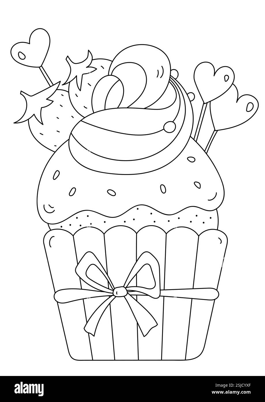Coloring Page - Cupcake Hearts February 14 Is A Fun Activity For ...