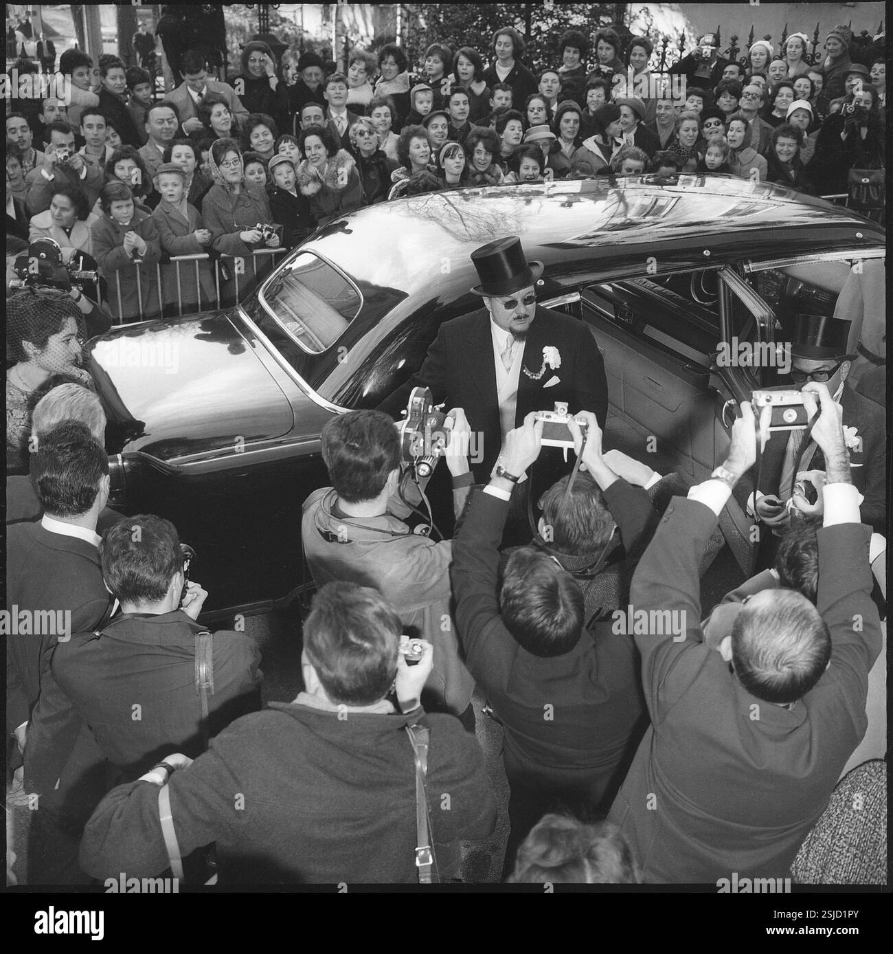 Ex-König Faruk an Hochzeit von Simeon von Bulgarien, Vevey 1962#Former ...