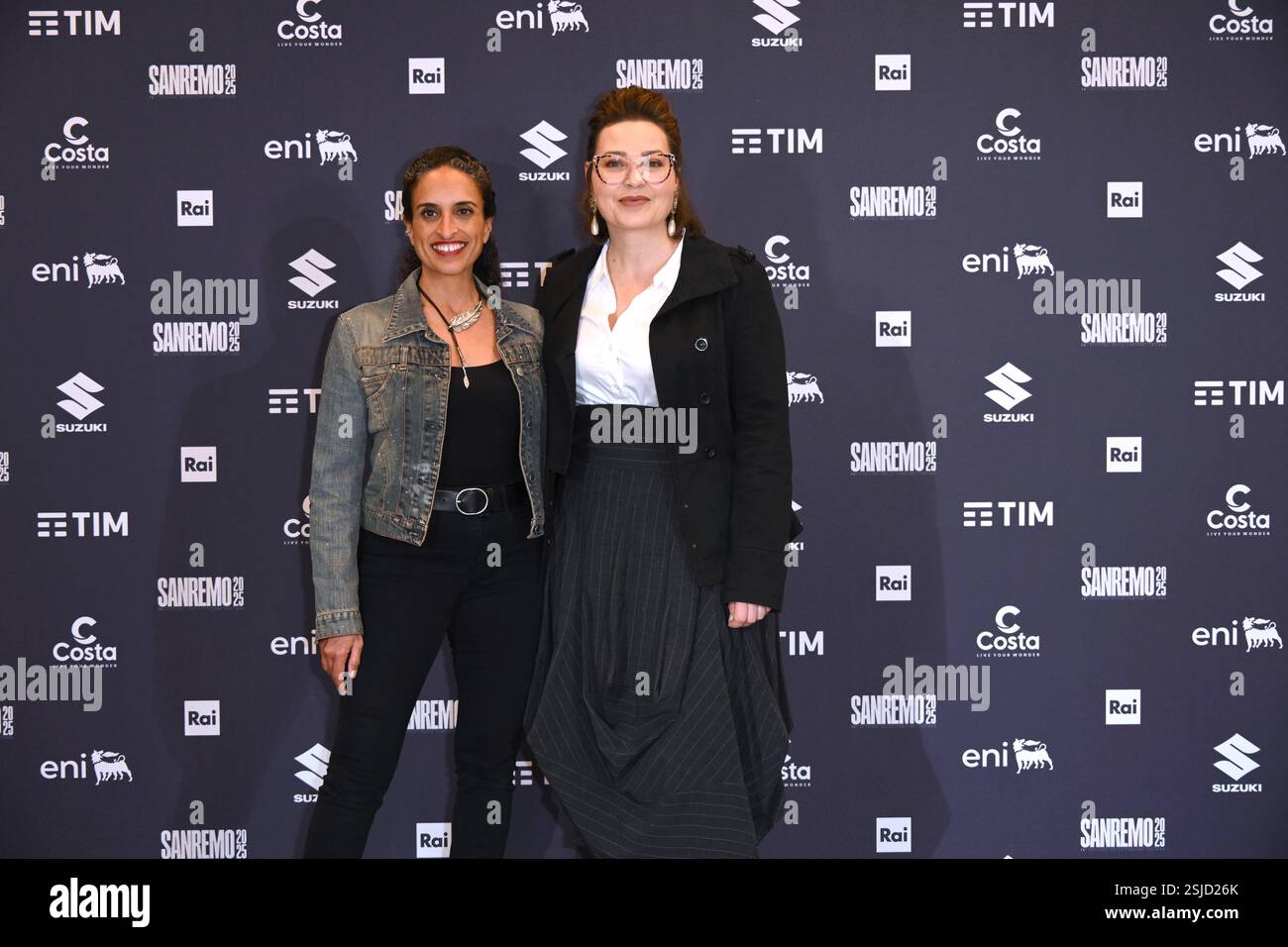 Sanremo, Italy. 11th Feb, 2025. Photocall Noa, Mira Awad. In the photo Noa, Mira Awad Credit ...