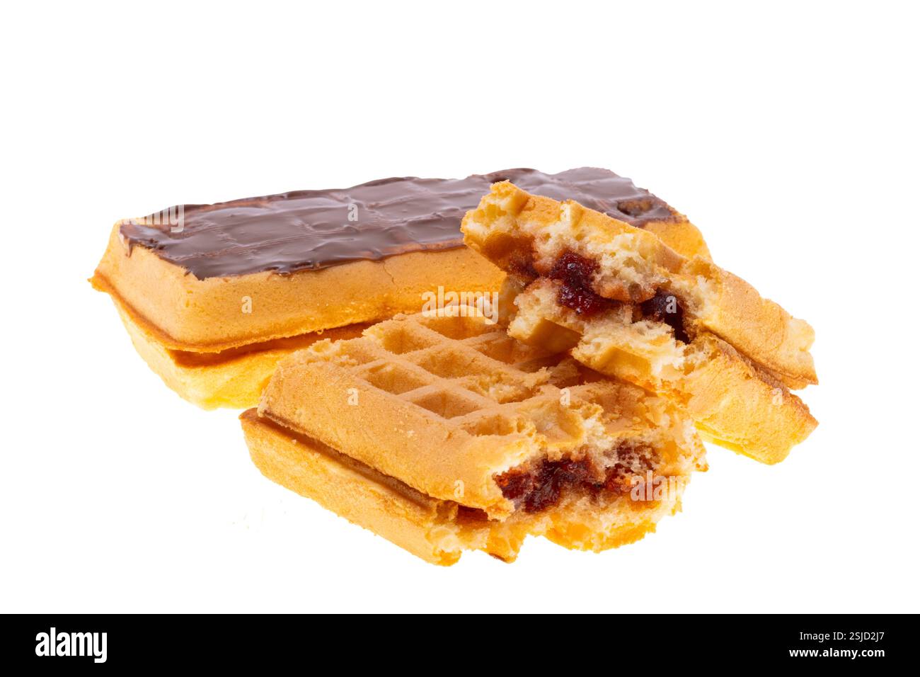 sponge wafers isolated on white background Stock Photo - Alamy