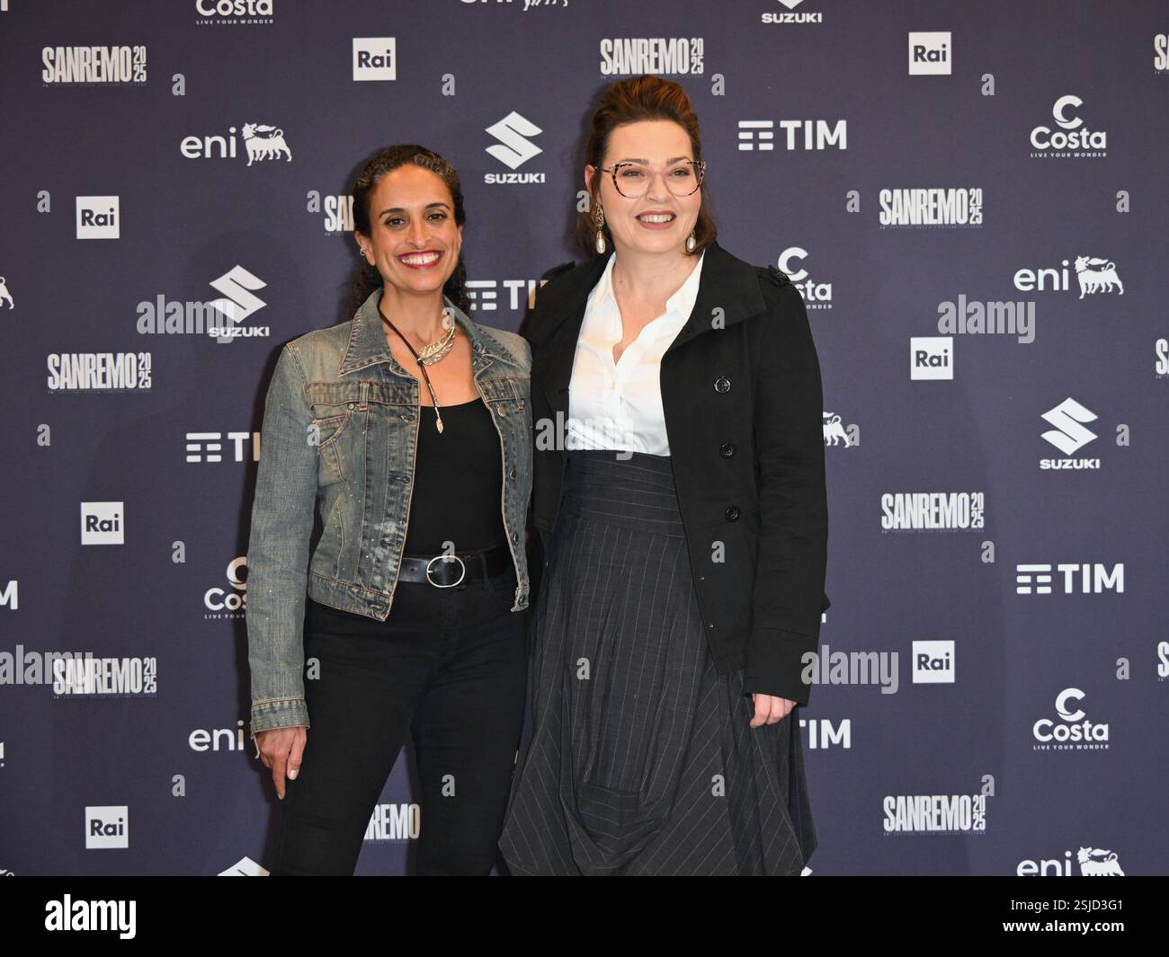 Sanremo, Italy. 11th Feb, 2025. Photocall Noa, Mira Awad. In the photo ...
