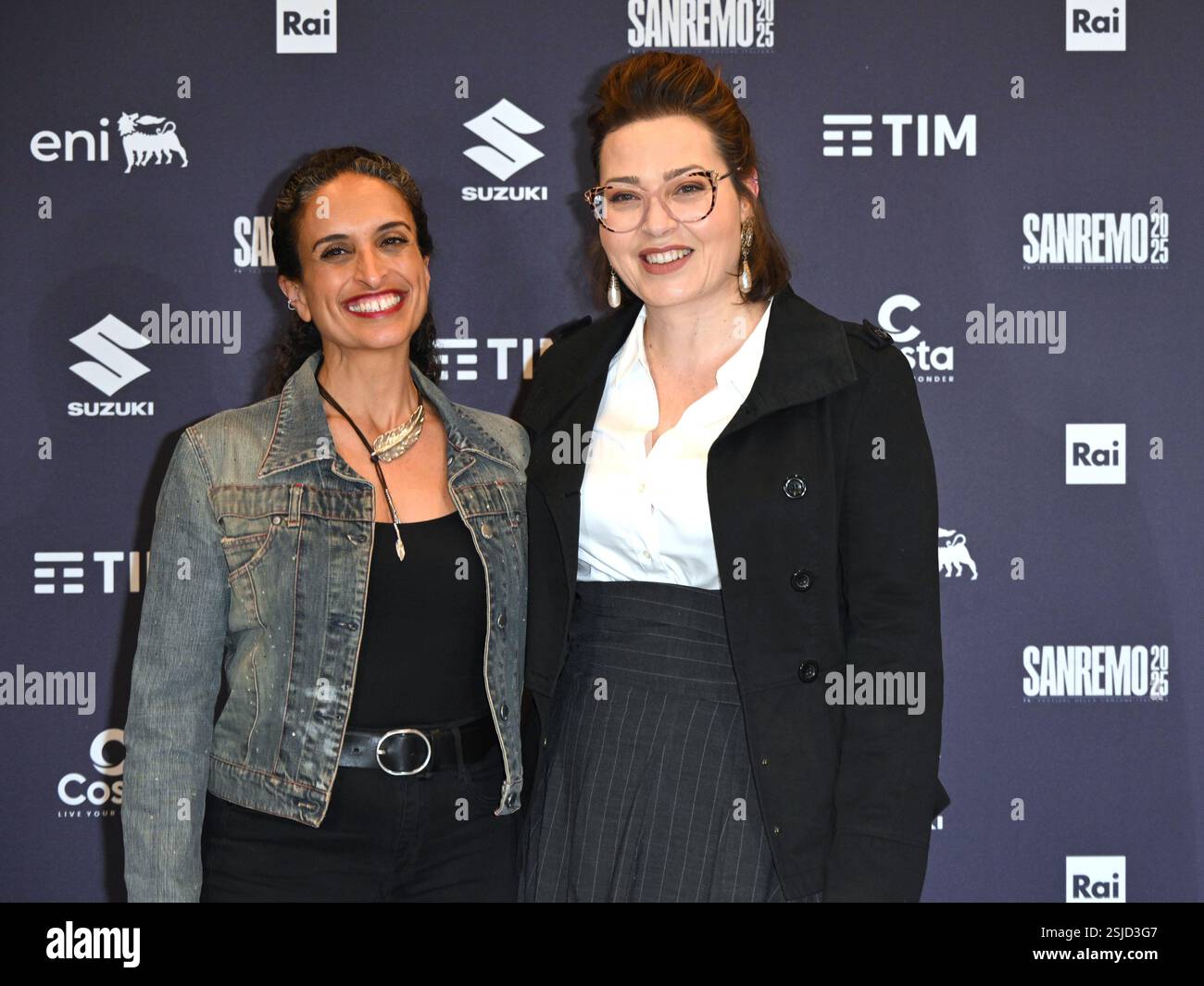 Sanremo, Italy. 11th Feb, 2025. Photocall Noa, Mira Awad. In the photo ...