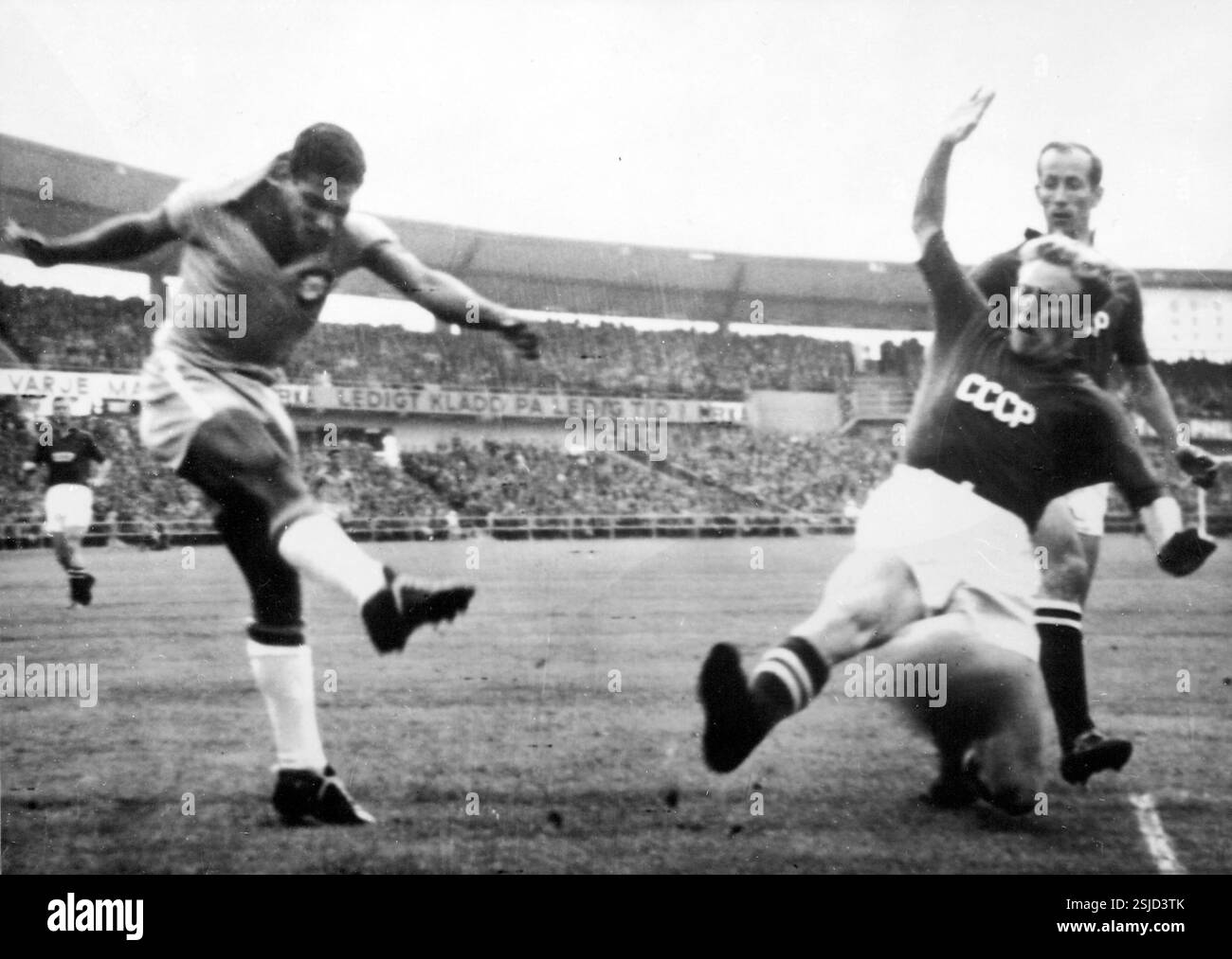 Fussball-WM 1958 in Schweden: Brasilien - UdSSR; Didi, Kessarew#Soccer ...
