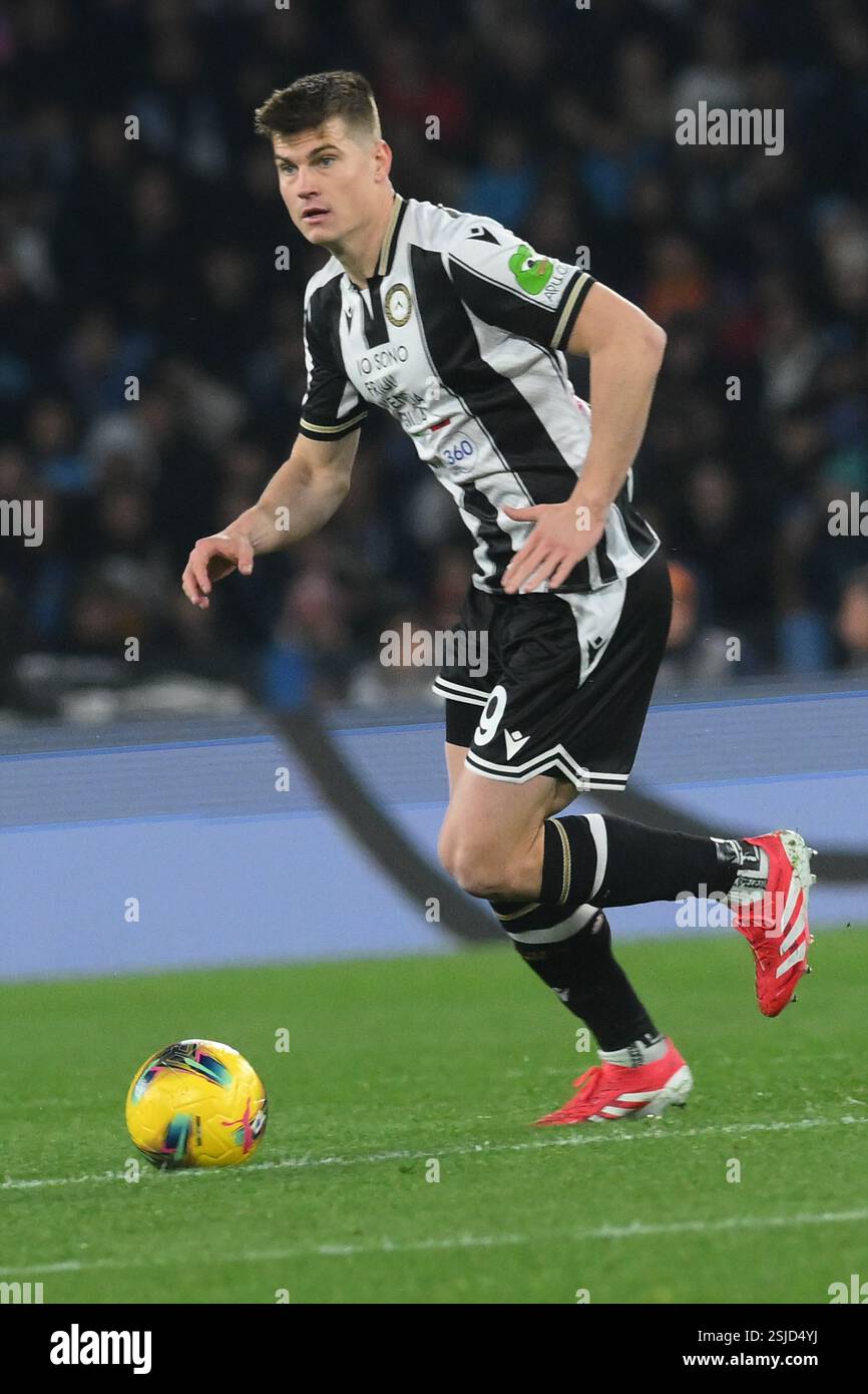 Napoli, Italy. 09th Feb, 2025. Keinan Davis of Udinese Calcio in action ...