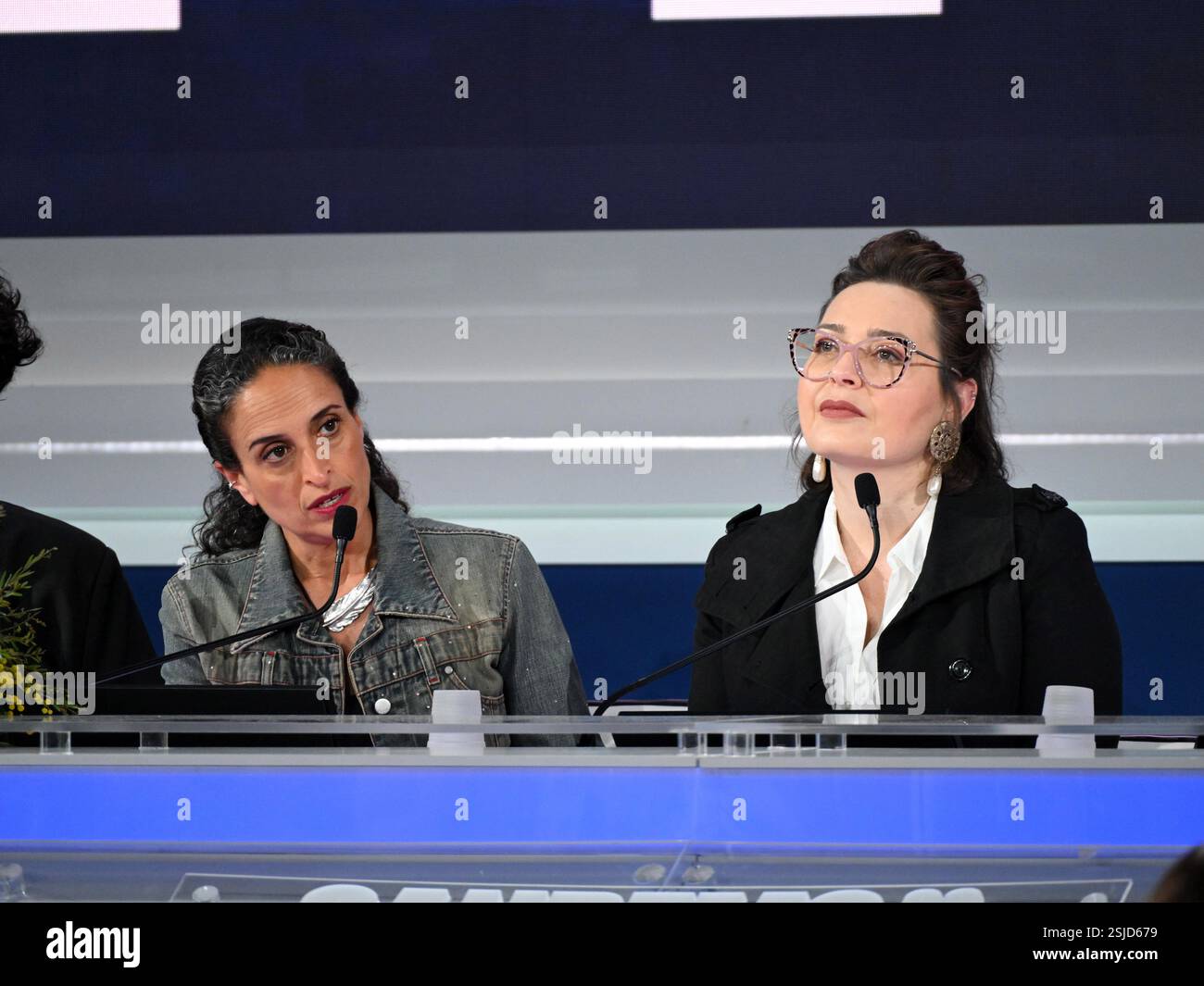 Sanremo, Italy. 11th Feb, 2025. Photocall Noa, Mira Awad. In the photo ...