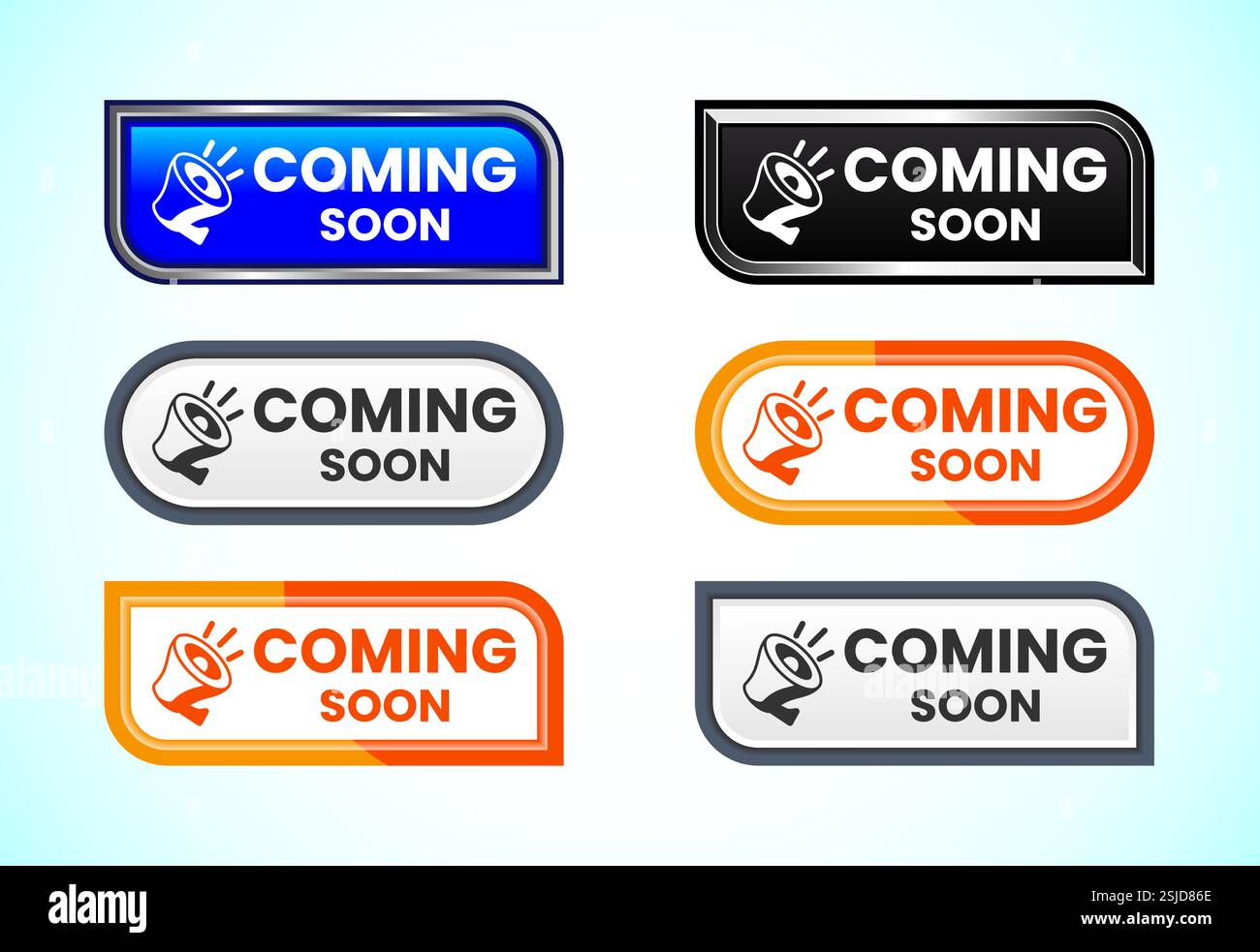 Advertising coming soon button design illustration, Promotion sign ...