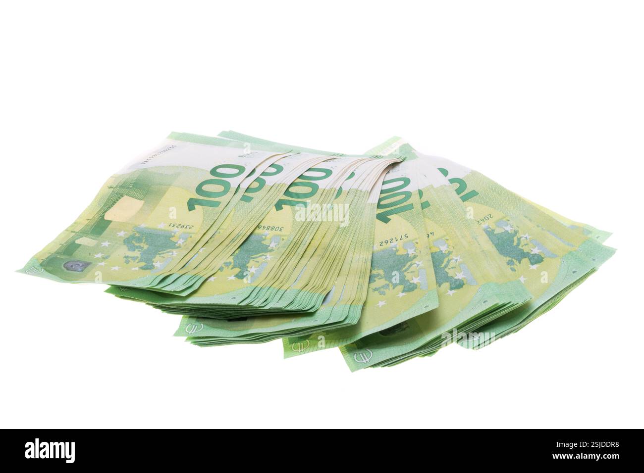 stack of 100 euro banknotes isolated on white background Stock Photo ...