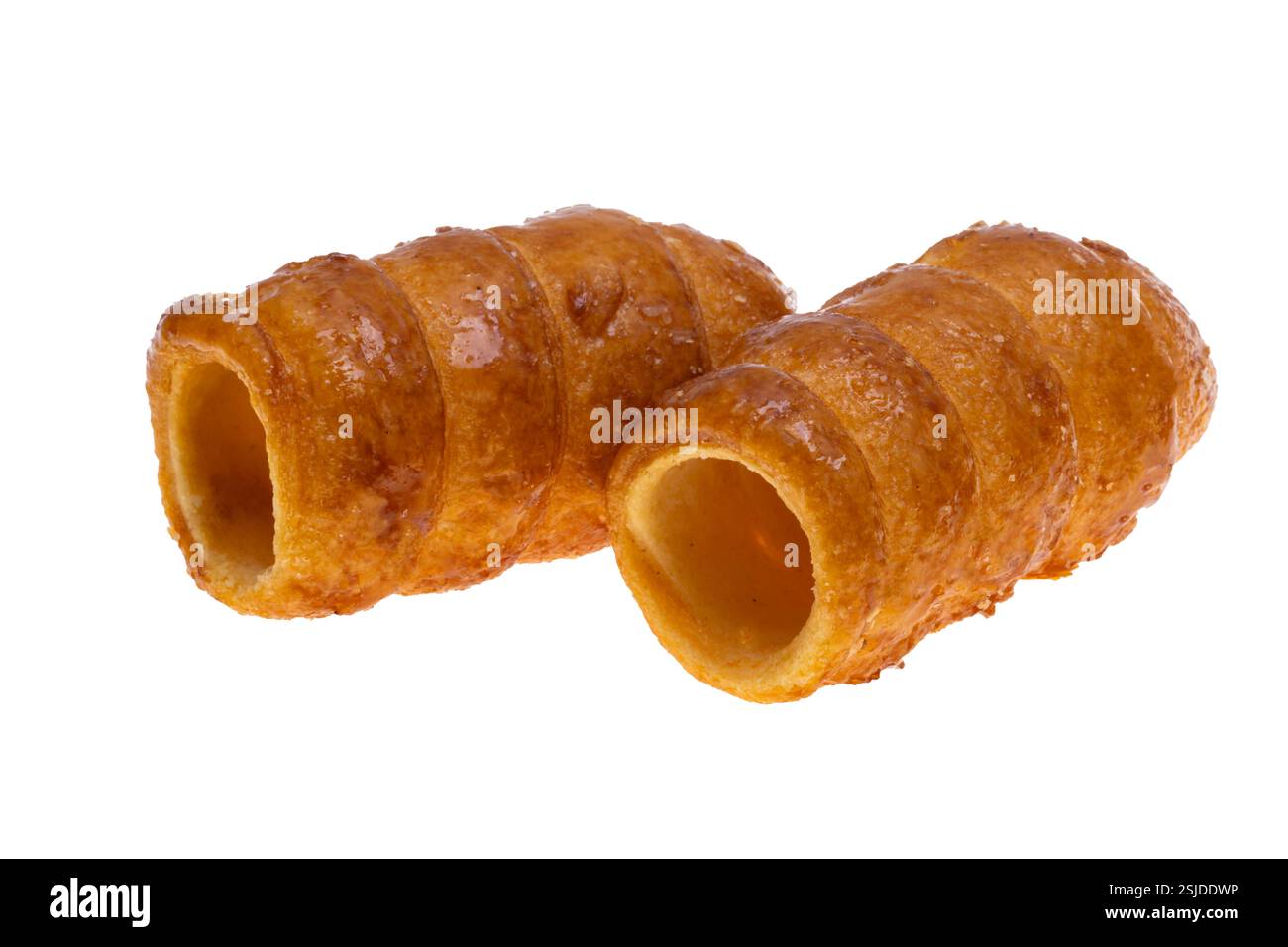 puff pastry tubes isolated on white background Stock Photo - Alamy