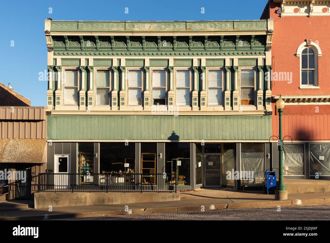 Downtown building and storefront in Mount Carroll, Illinois, USA Stock ...