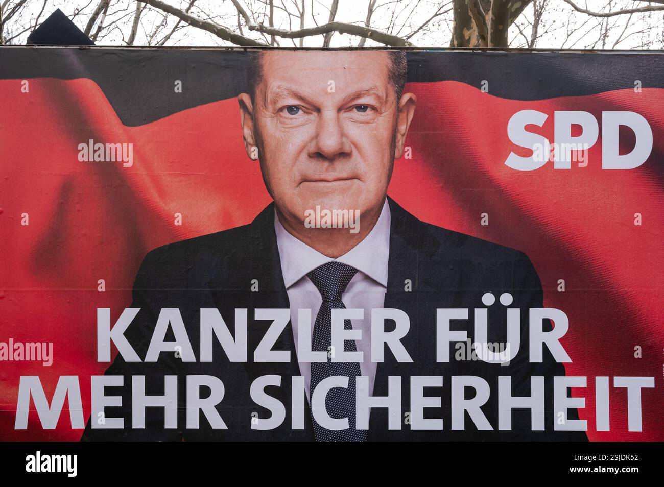 10.02.2025, Berlin, Germany, Europe - A billboard with an election ...