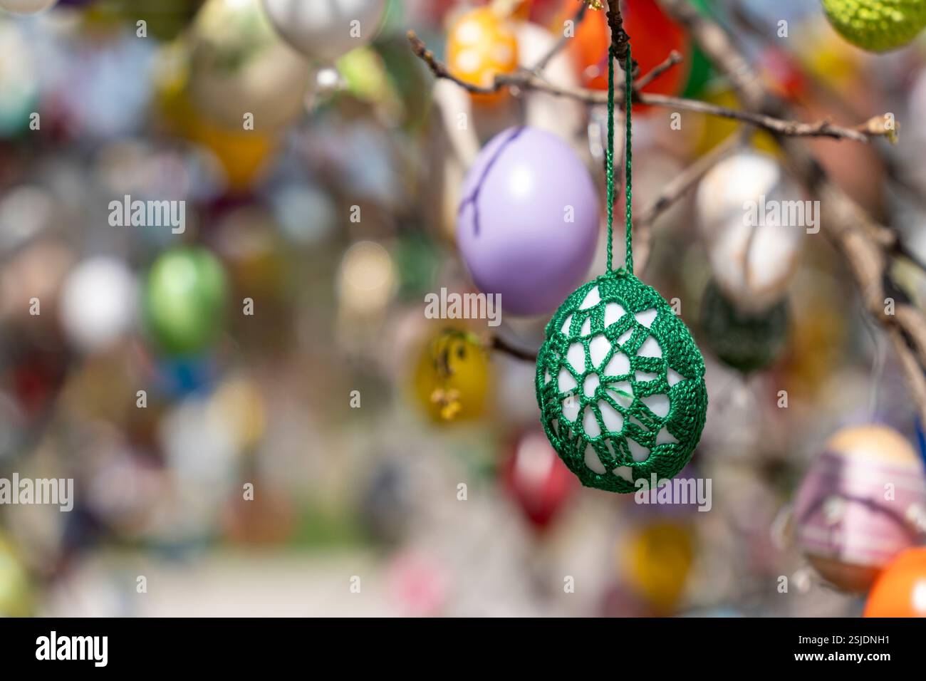 Easter Tree with Colorful Egg Decorations Stock Photo - Alamy