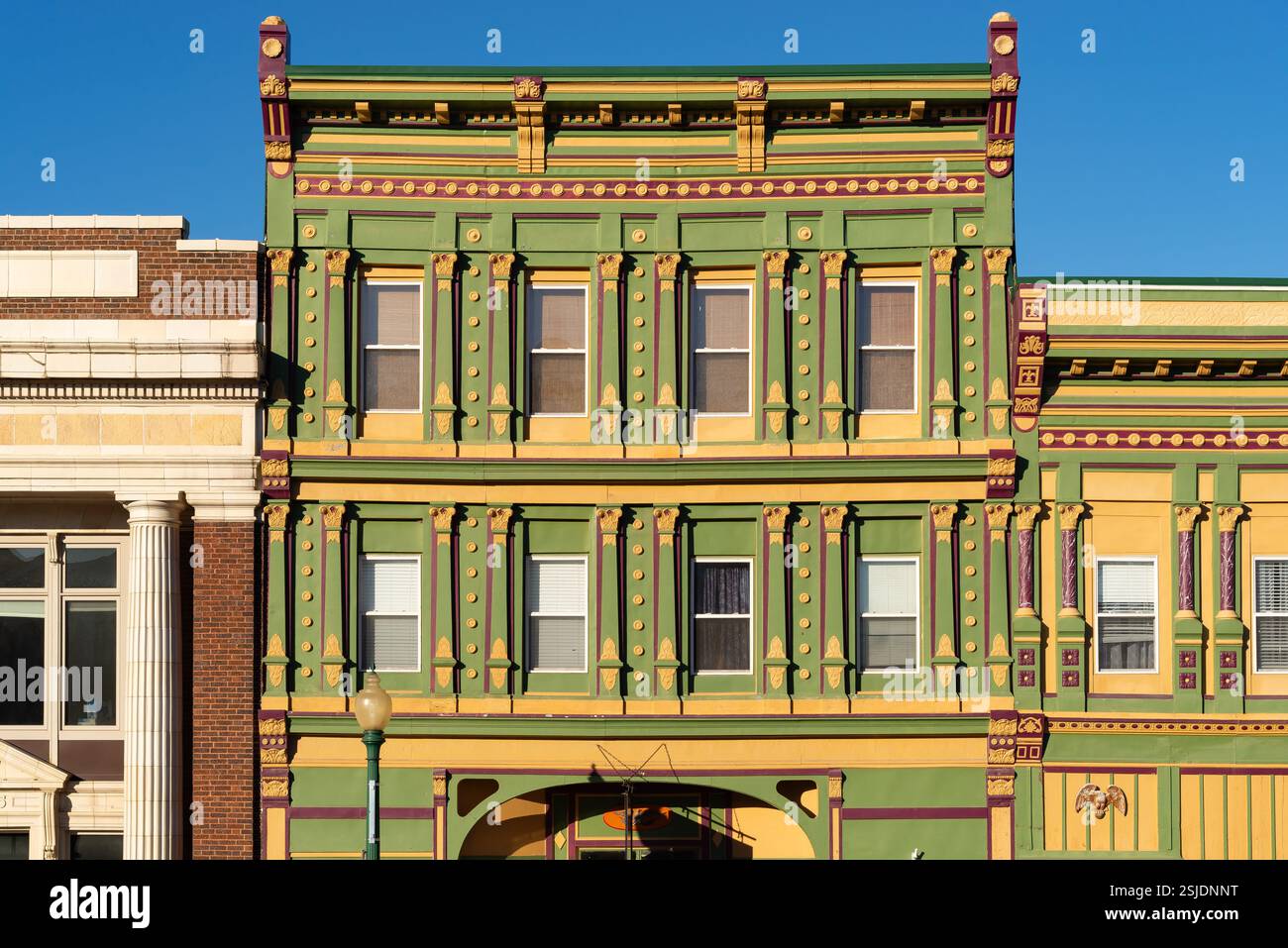 Downtown building and storefront in Mount Carroll, Illinois, USA Stock ...