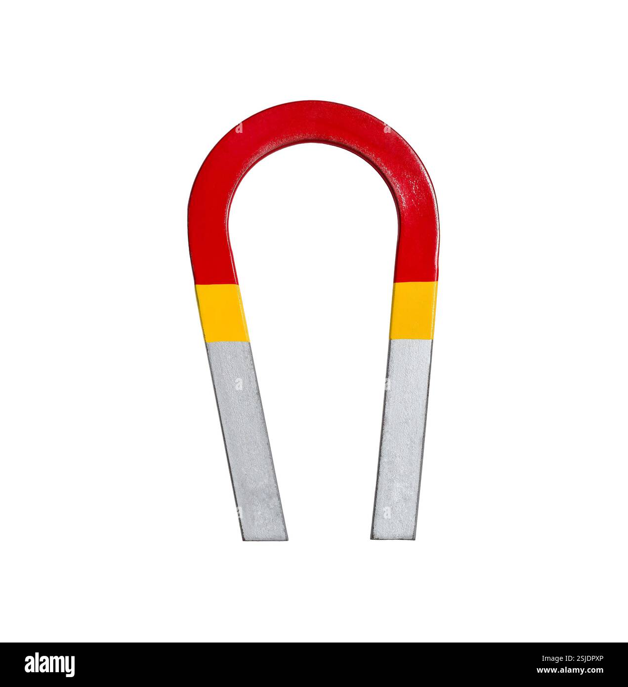 U-shaped red yellow and silver color magnet isolated cutout Stock Photo ...