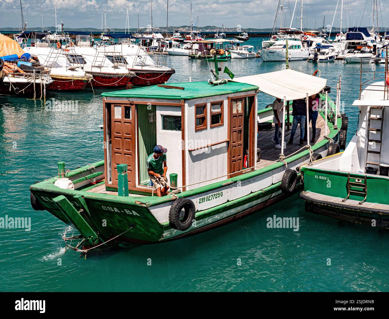 Salvador de Bahia, Brazil. Colorful boats in the Port of Salvador Stock ...