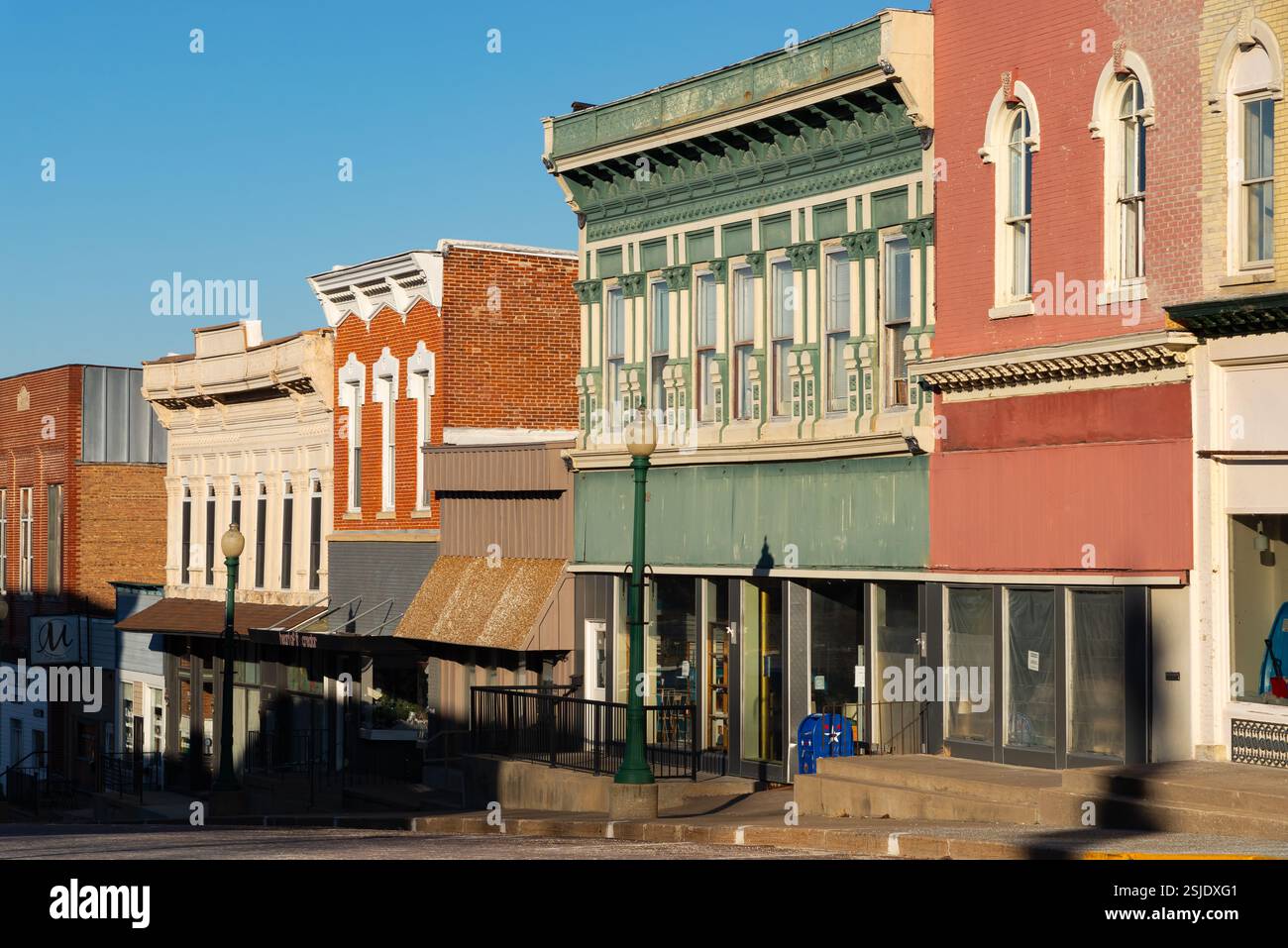Downtown building and storefront in Mount Carroll, Illinois, USA Stock ...