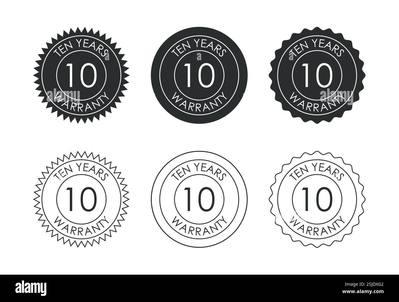 Advertising 10 years warranty badge, Warranty logo icon sign Stock ...