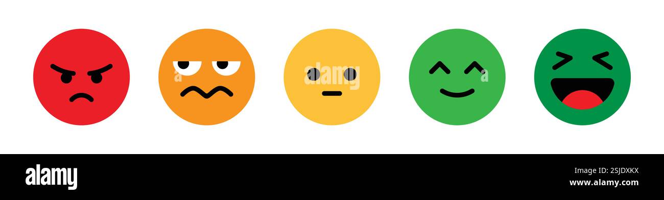 Rating emoji icon, Feedback consumer or customer review evaluation ...