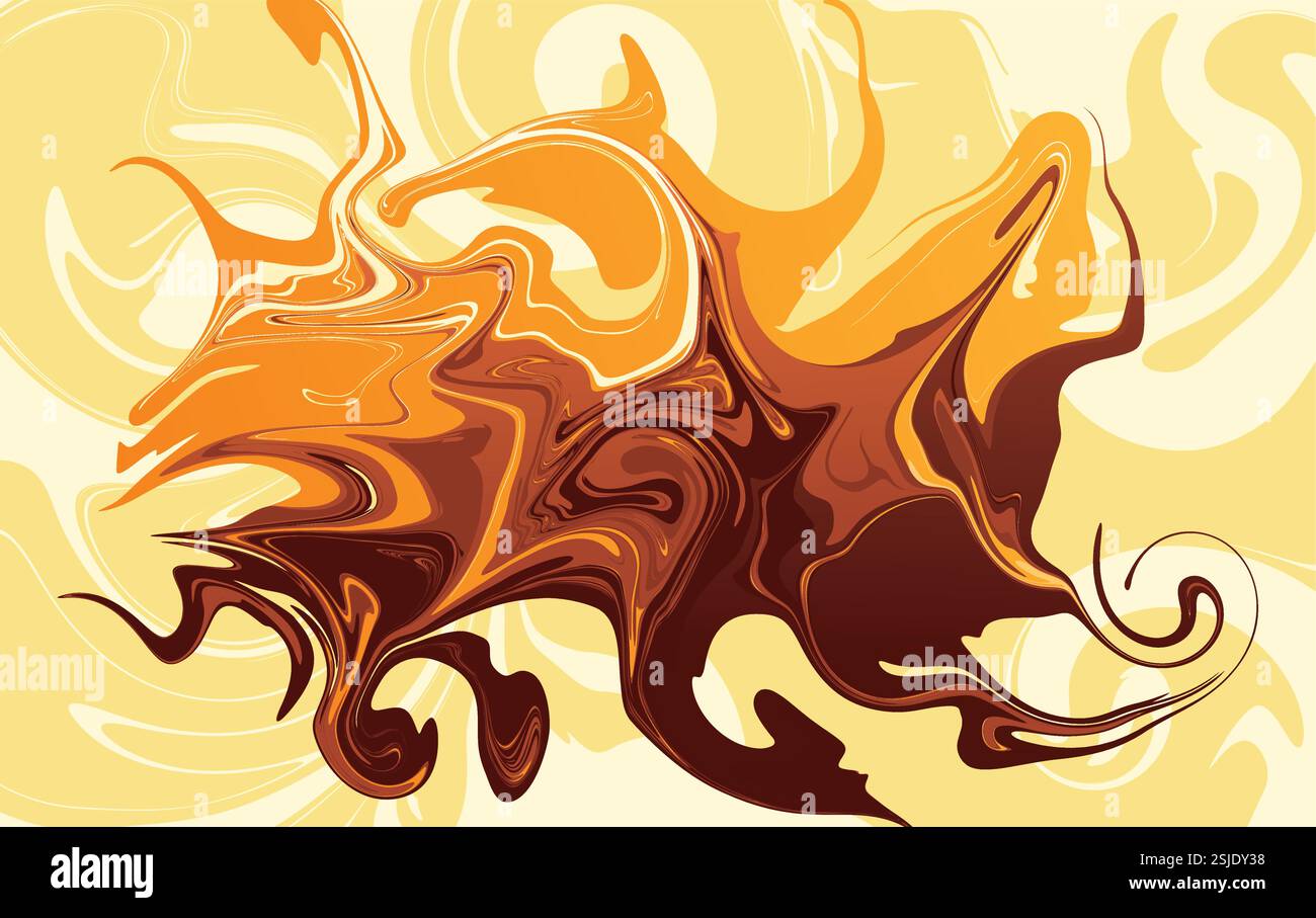 Abstract Artwork Background vector. Liquid Wave colorful Design. Orange ...